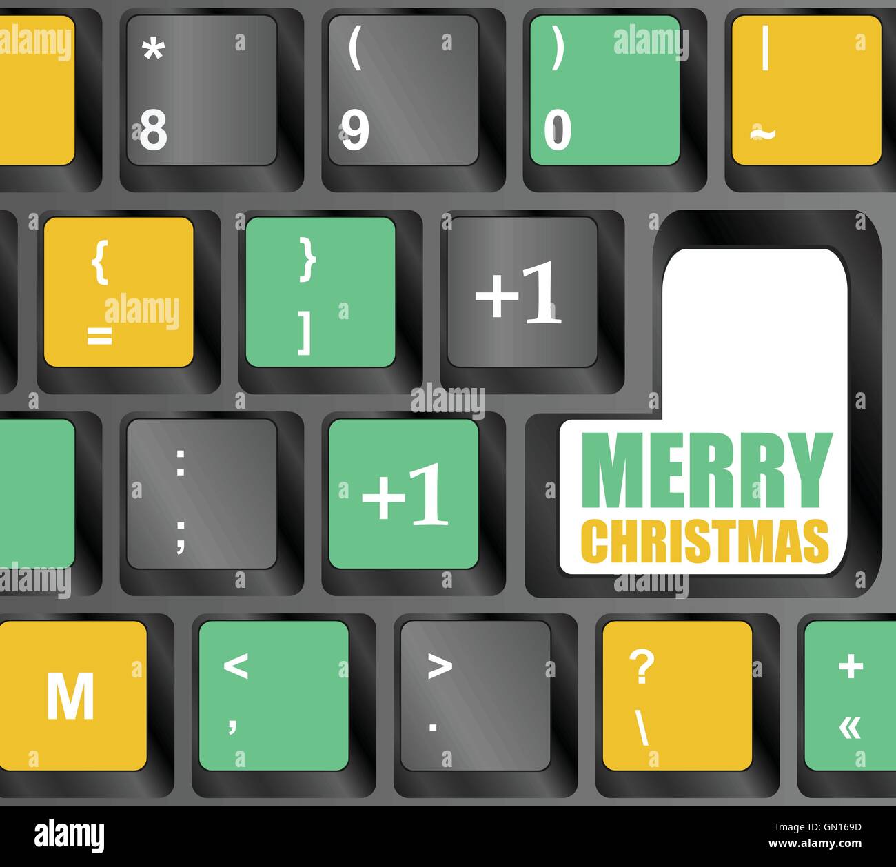 Computer Keyboard with Merry Christmas Key vector illustration Stock ...