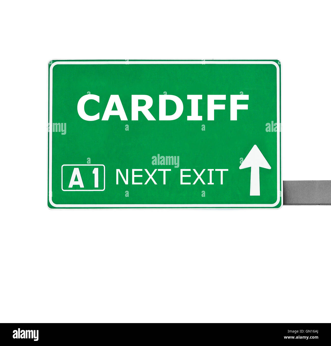 CARDIFF road sign isolated on white Stock Photo - Alamy