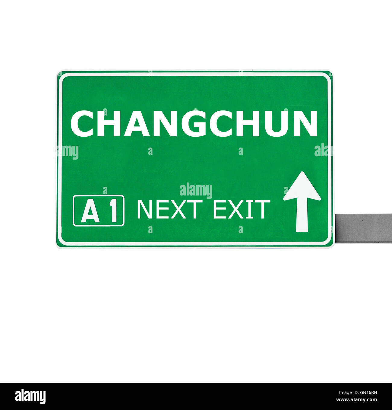 CHANGCHUN road sign isolated on white Stock Photo - Alamy