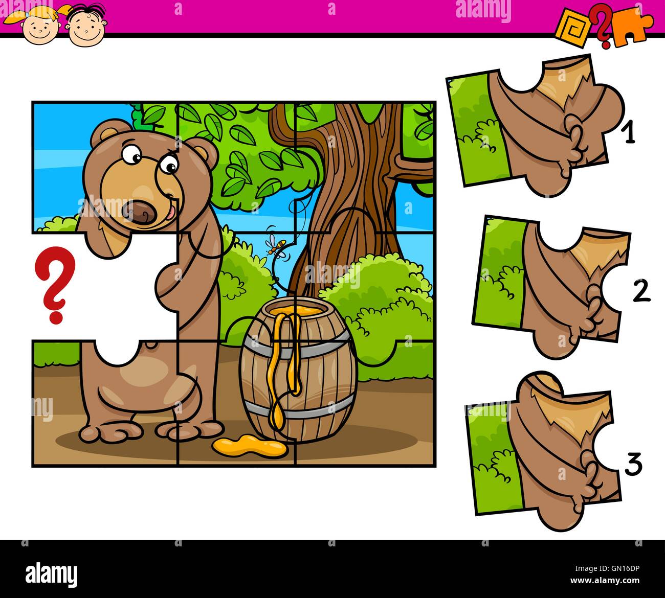 puzzle preschool cartoon task Stock Vector Image & Art - Alamy