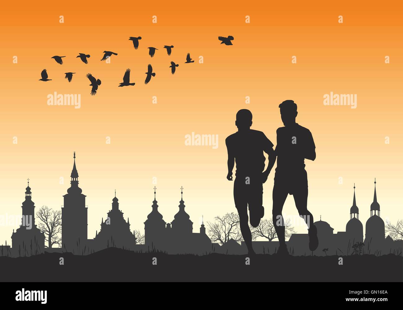 Runners on the horizon hi-res stock photography and images - Alamy