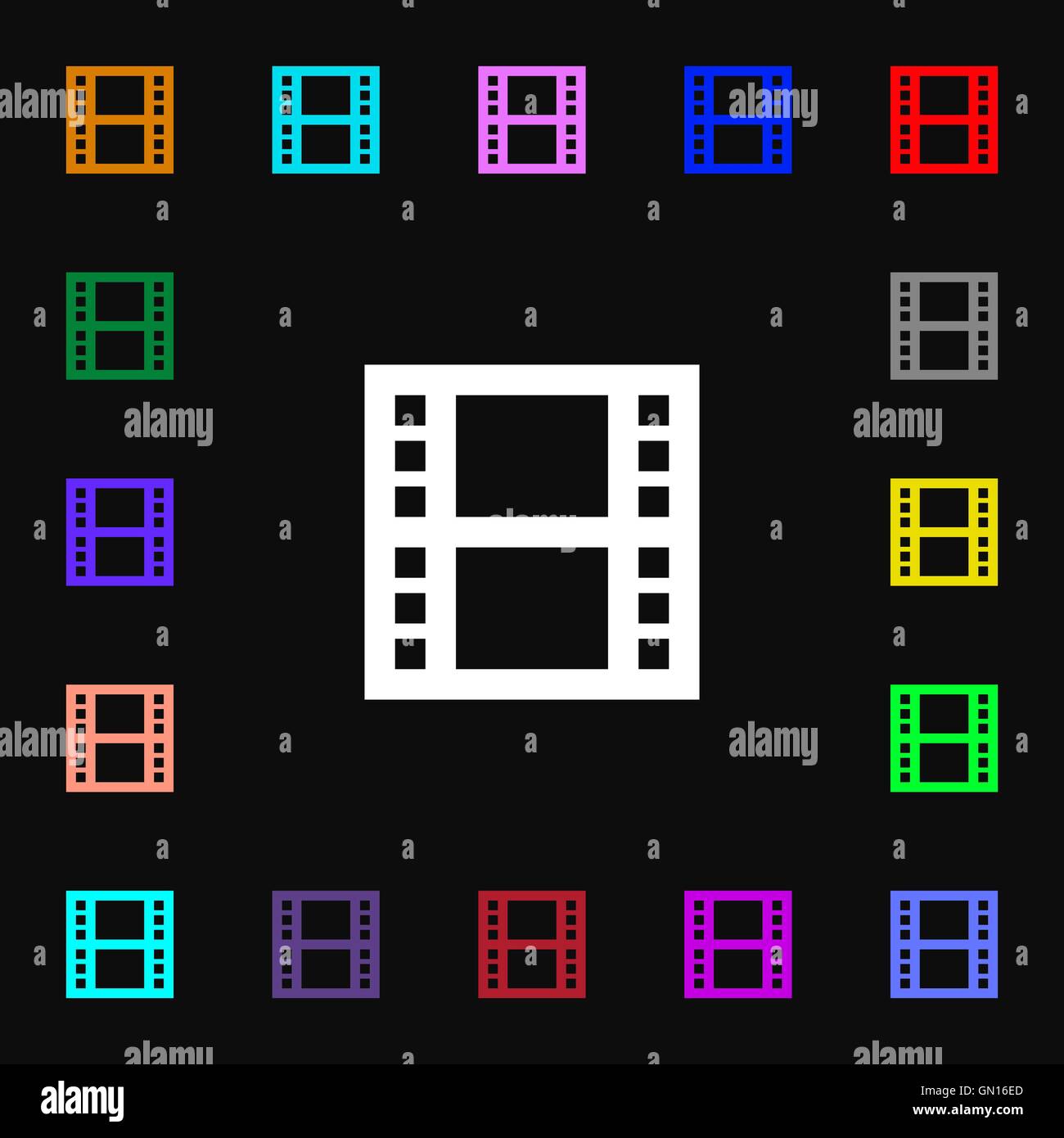 film icon sign. Lots of colorful symbols for your design. Vector Stock ...
