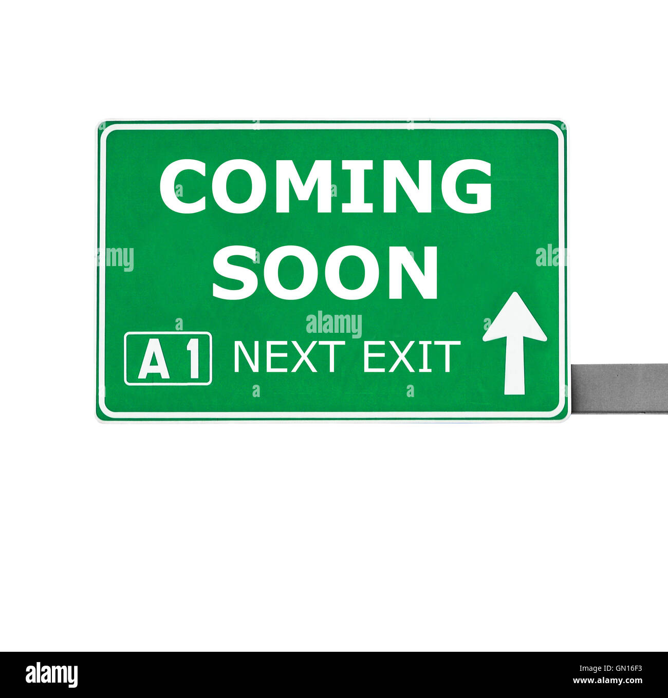 COMING SOON road sign isolated on white Stock Photo - Alamy