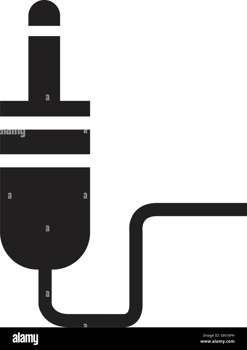 Microphone cable on white Stock Vector Images - Alamy