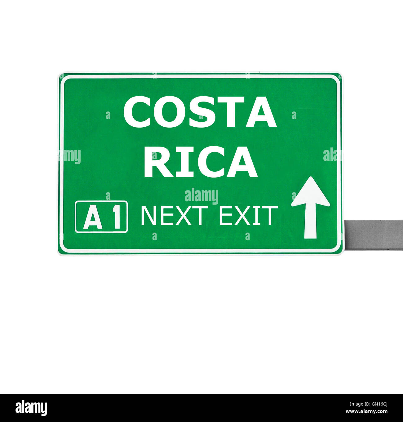 COSTA RICA road sign isolated on white Stock Photo - Alamy