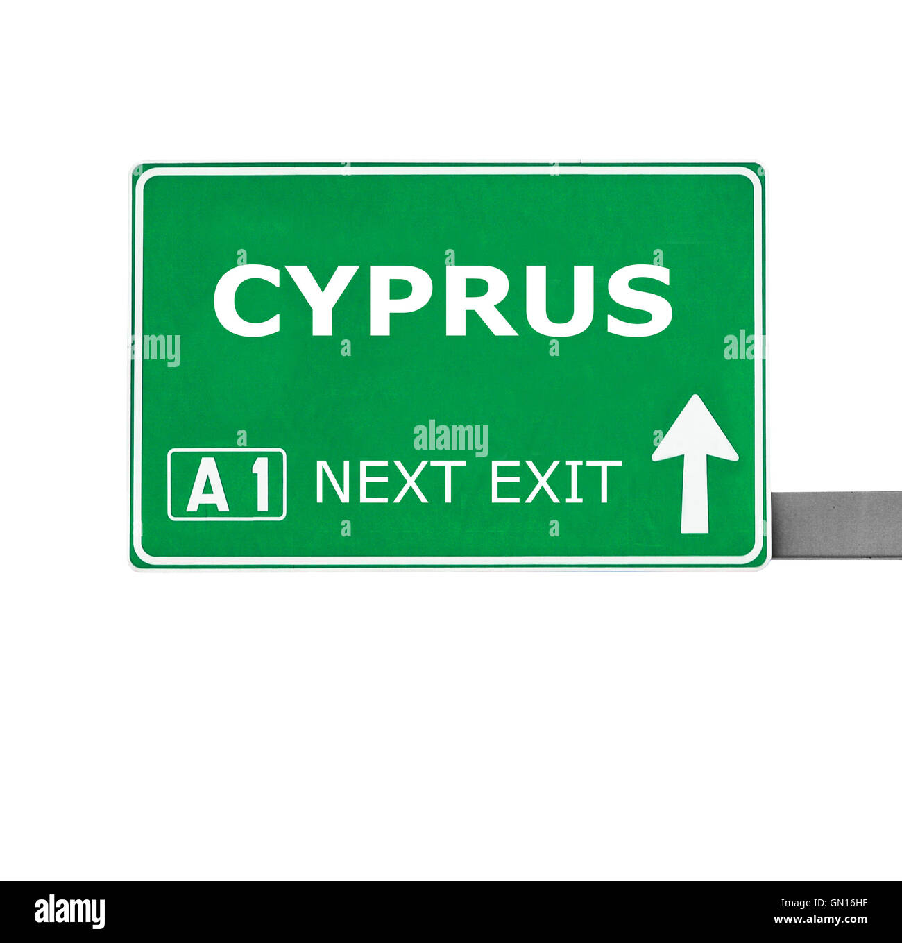 CYPRUS road sign isolated on white Stock Photo - Alamy