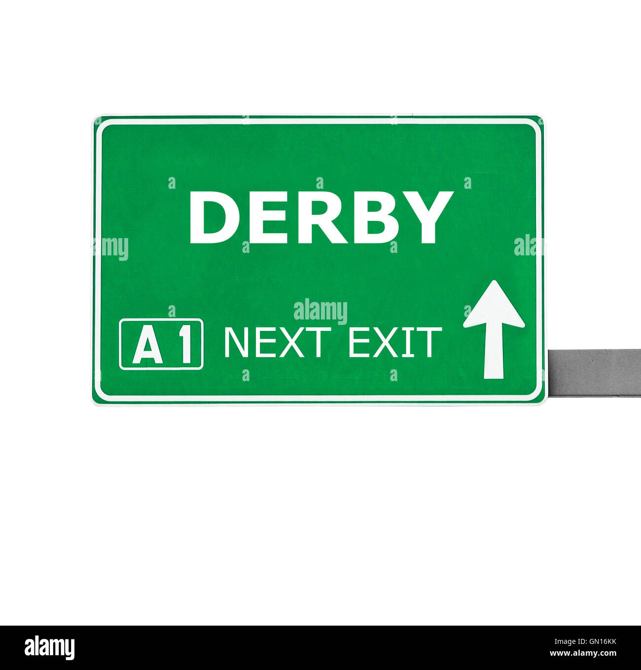 DERBY road sign isolated on white Stock Photo - Alamy