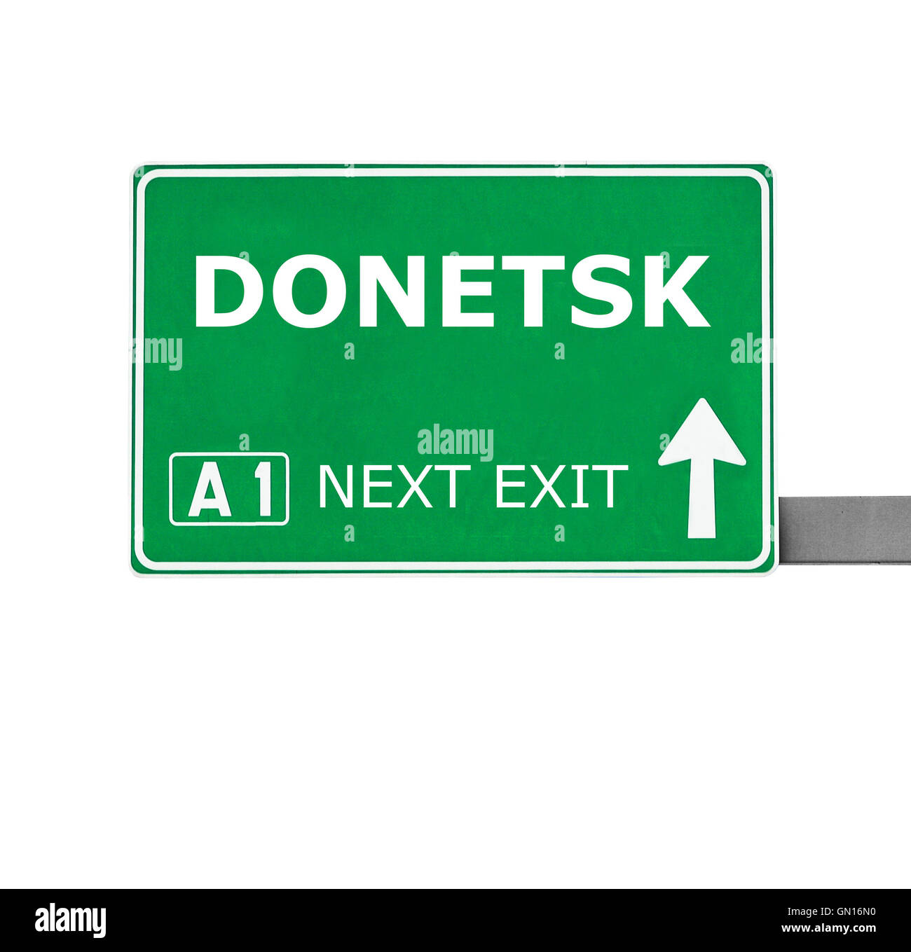 DONETSK road sign isolated on white Stock Photo - Alamy