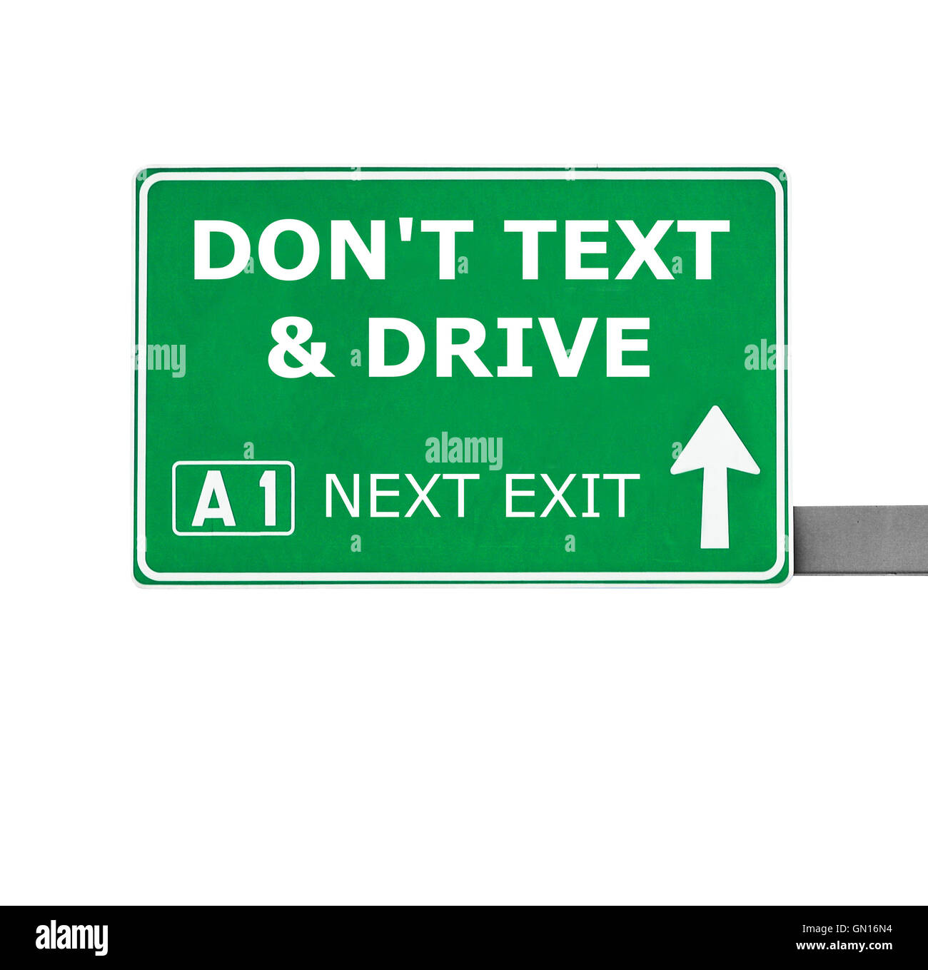 DON'T TEXT & DRIVE road sign isolated on white Stock Photo - Alamy