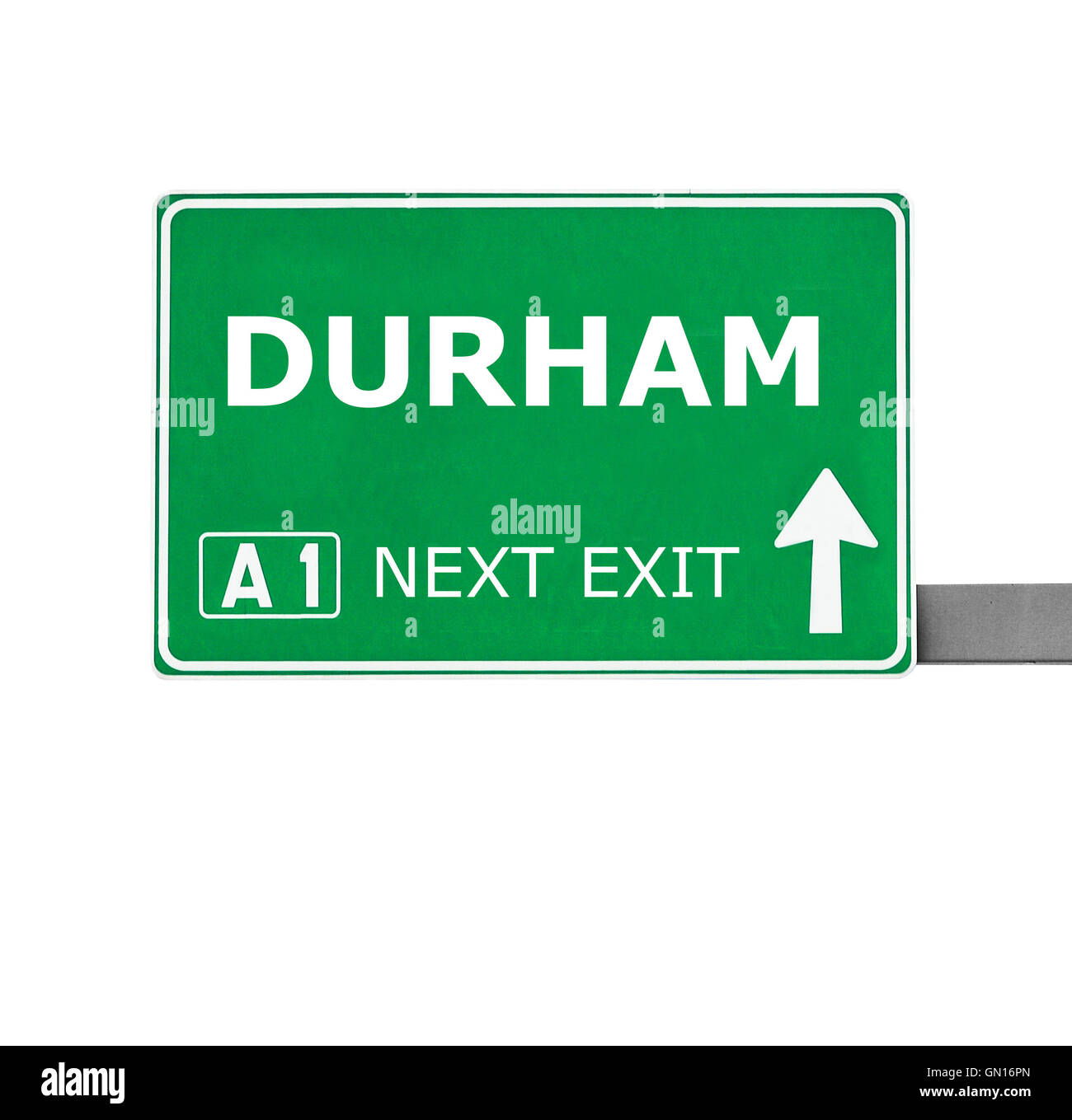 DURHAM road sign isolated on white Stock Photo - Alamy