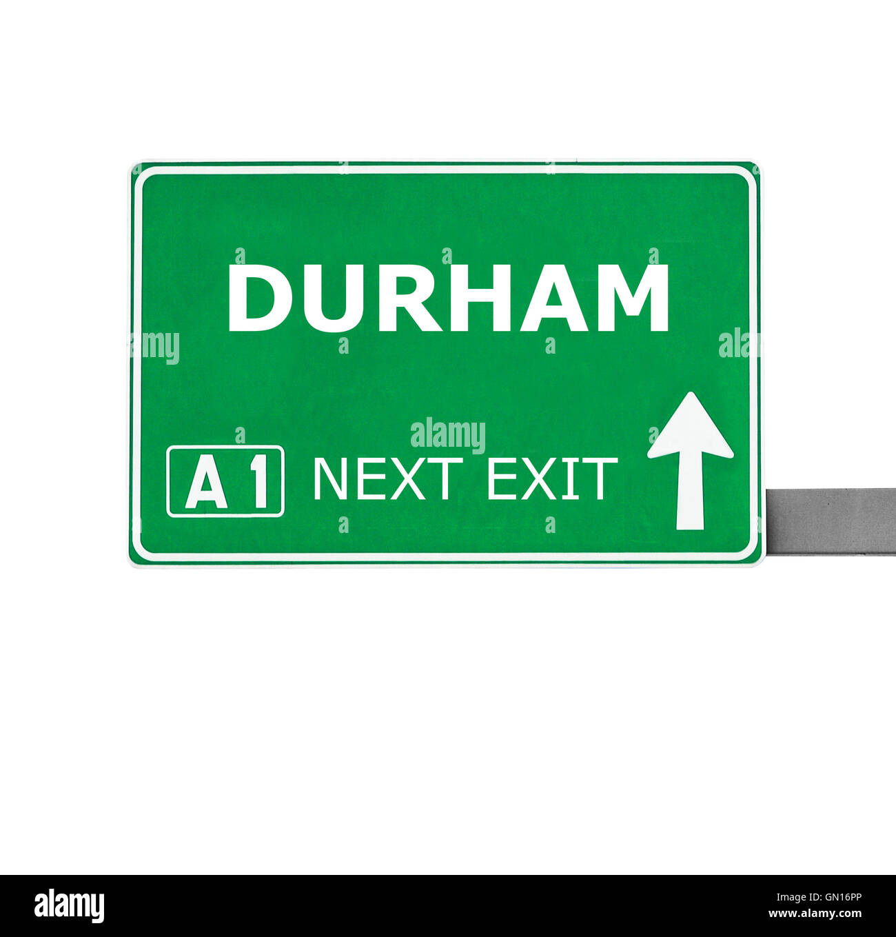 DURHAM road sign against isolated on white Stock Photo - Alamy