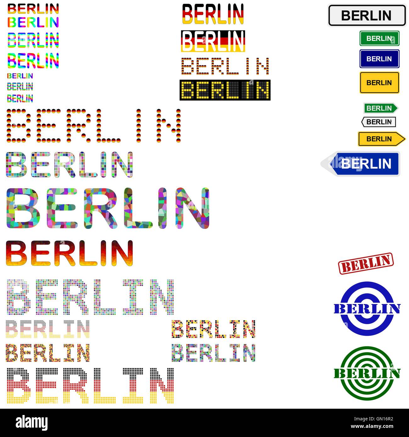 Berlin text design set Stock Vector Image & Art - Alamy
