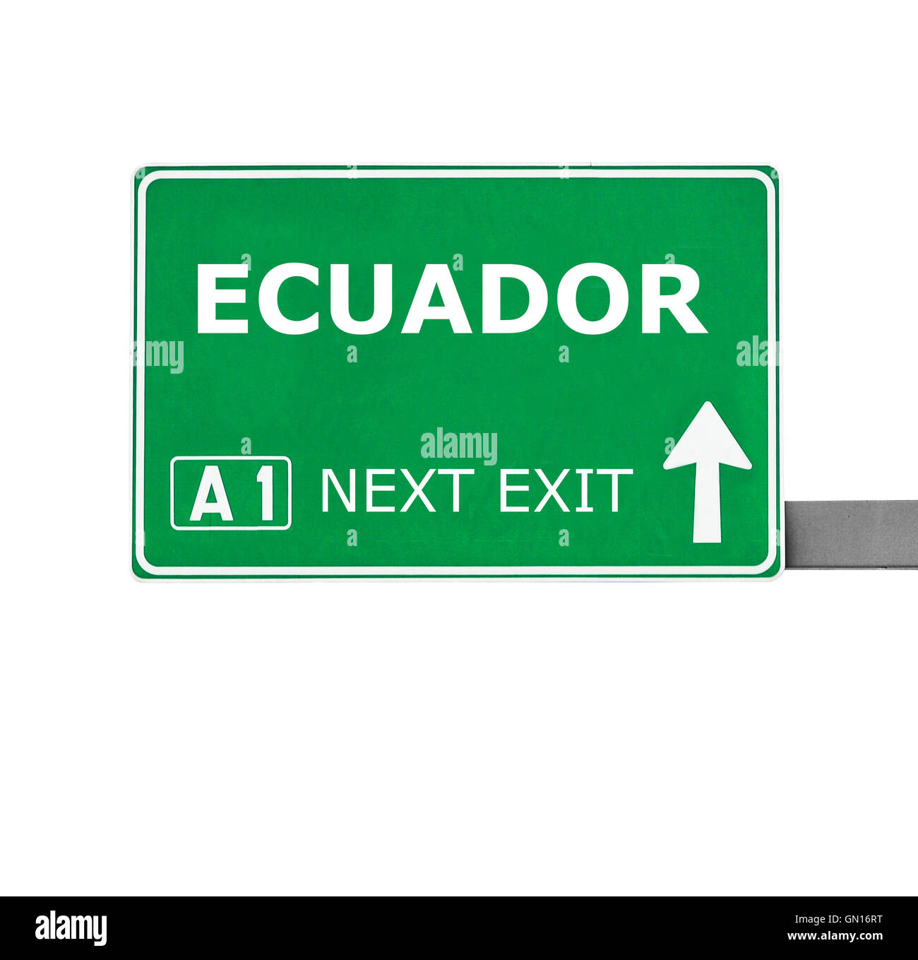 ECUADOR road sign isolated on white Stock Photo - Alamy