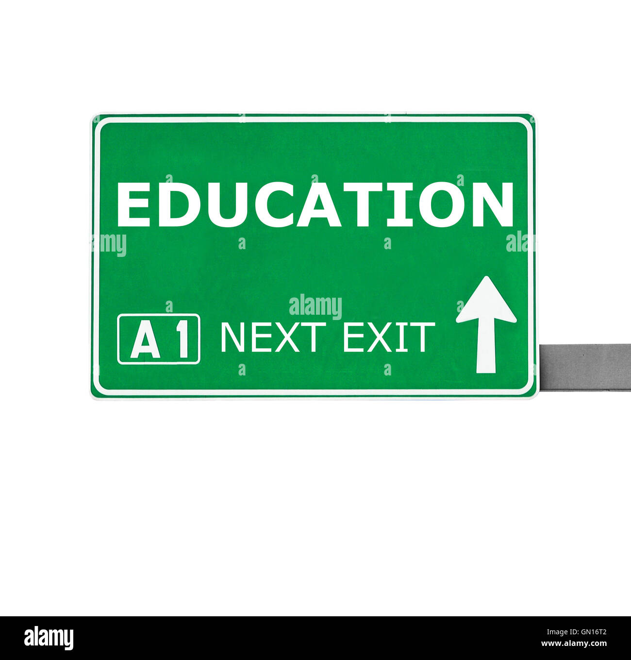 EDUCATION road sign isolated on white Stock Photo - Alamy