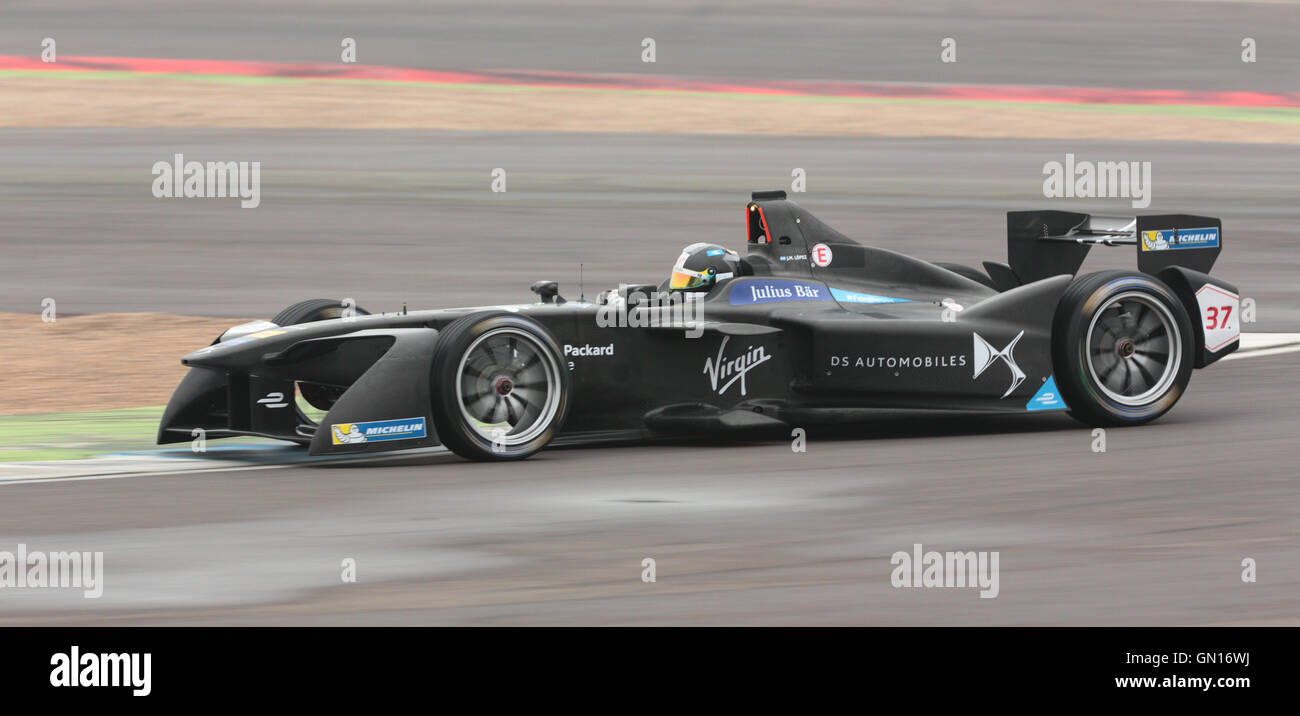 Jose Maria Lopez driving during a testing day for the Formula E motor ...