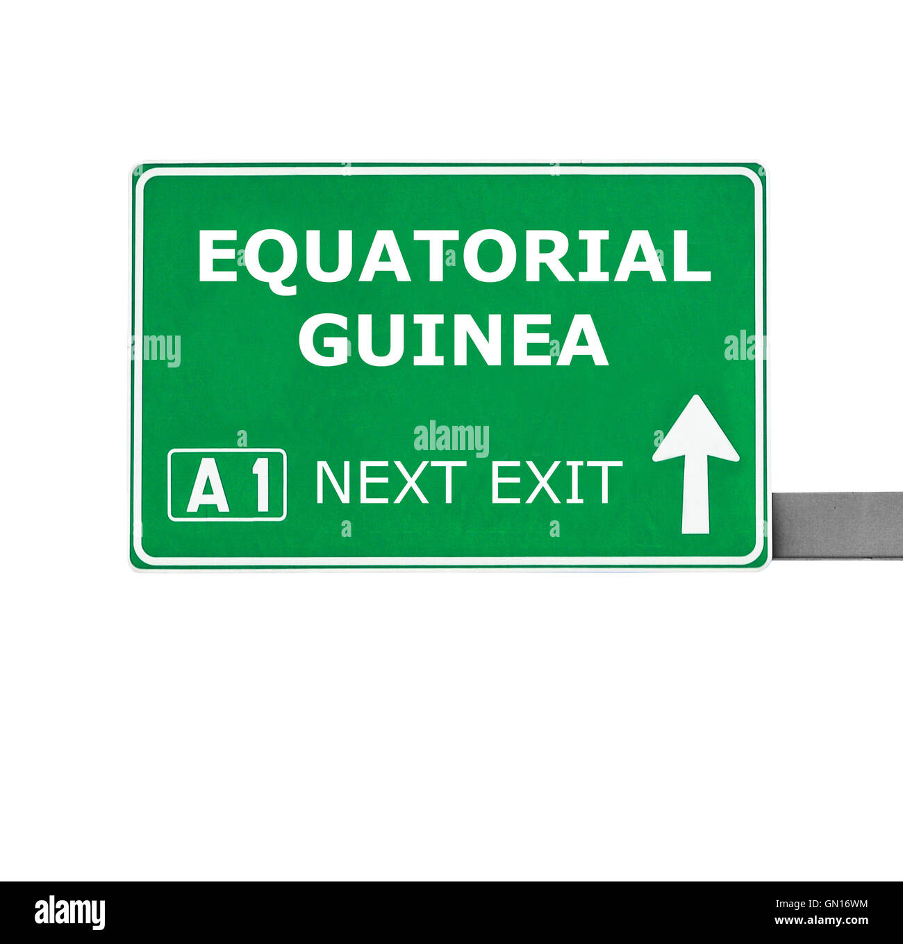 EQUATORIAL GUINEA road sign isolated on white Stock Photo - Alamy