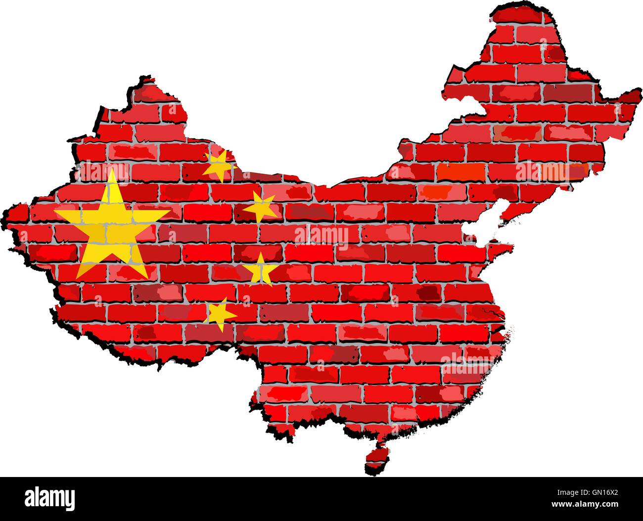 Map flag china on Stock Vector Images - Alamy