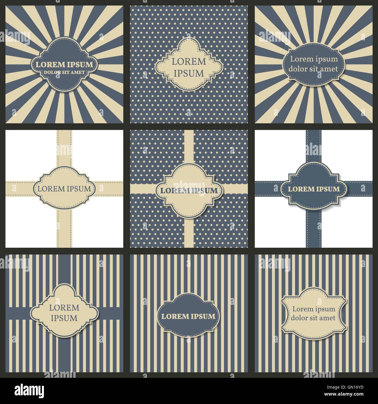 Set of backgrounds with frame for text, vector illustration Stock ...