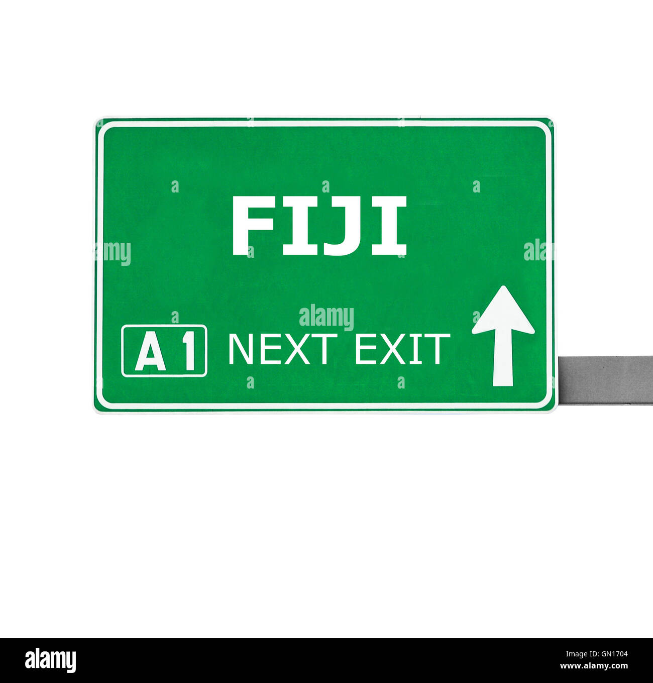 FIJI road sign isolated on white Stock Photo - Alamy