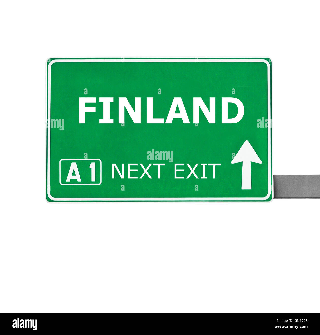 FINLAND road sign isolated on white Stock Photo - Alamy