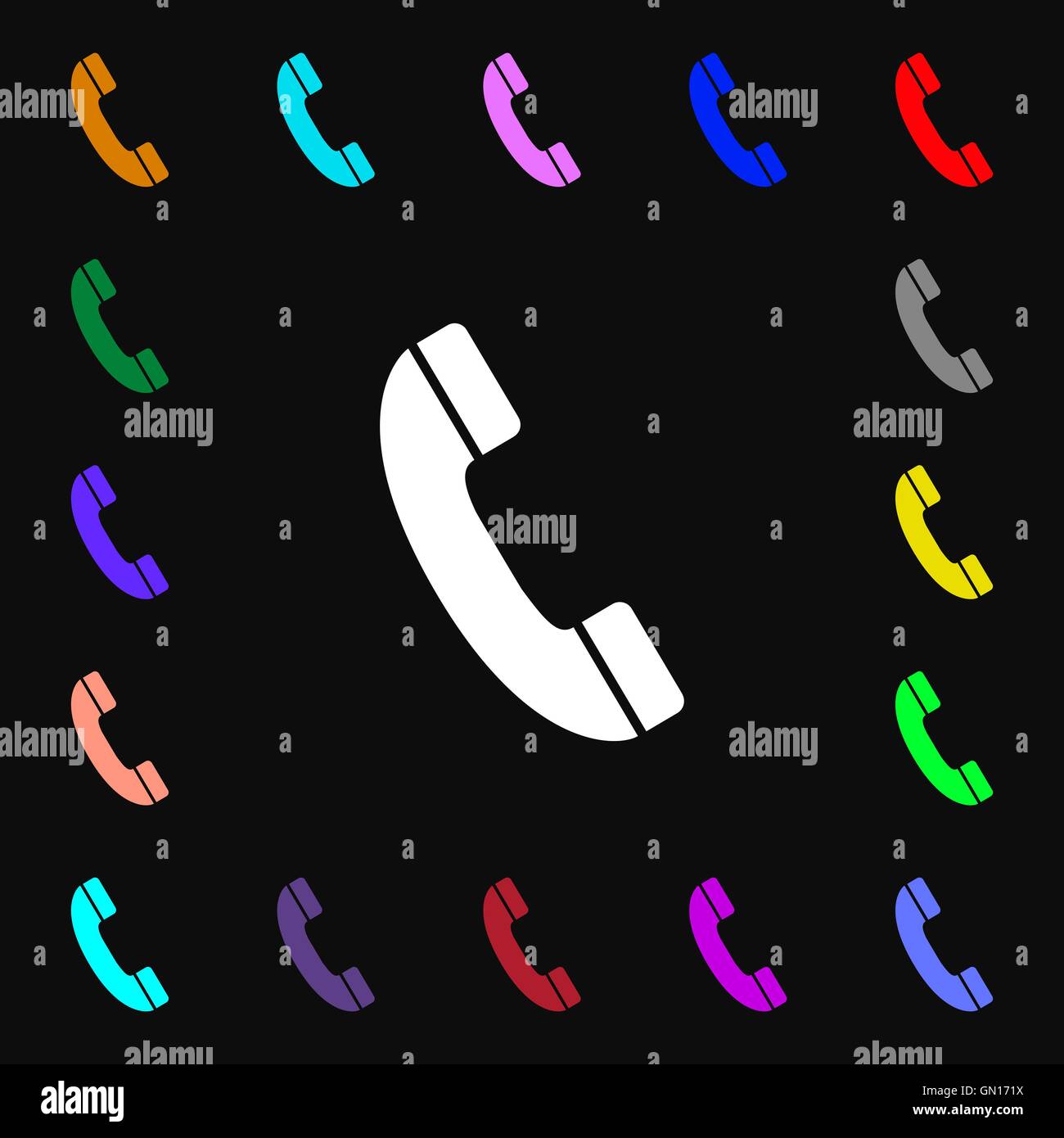 Call icon sign. Lots of colorful symbols for your design. Vector Stock ...