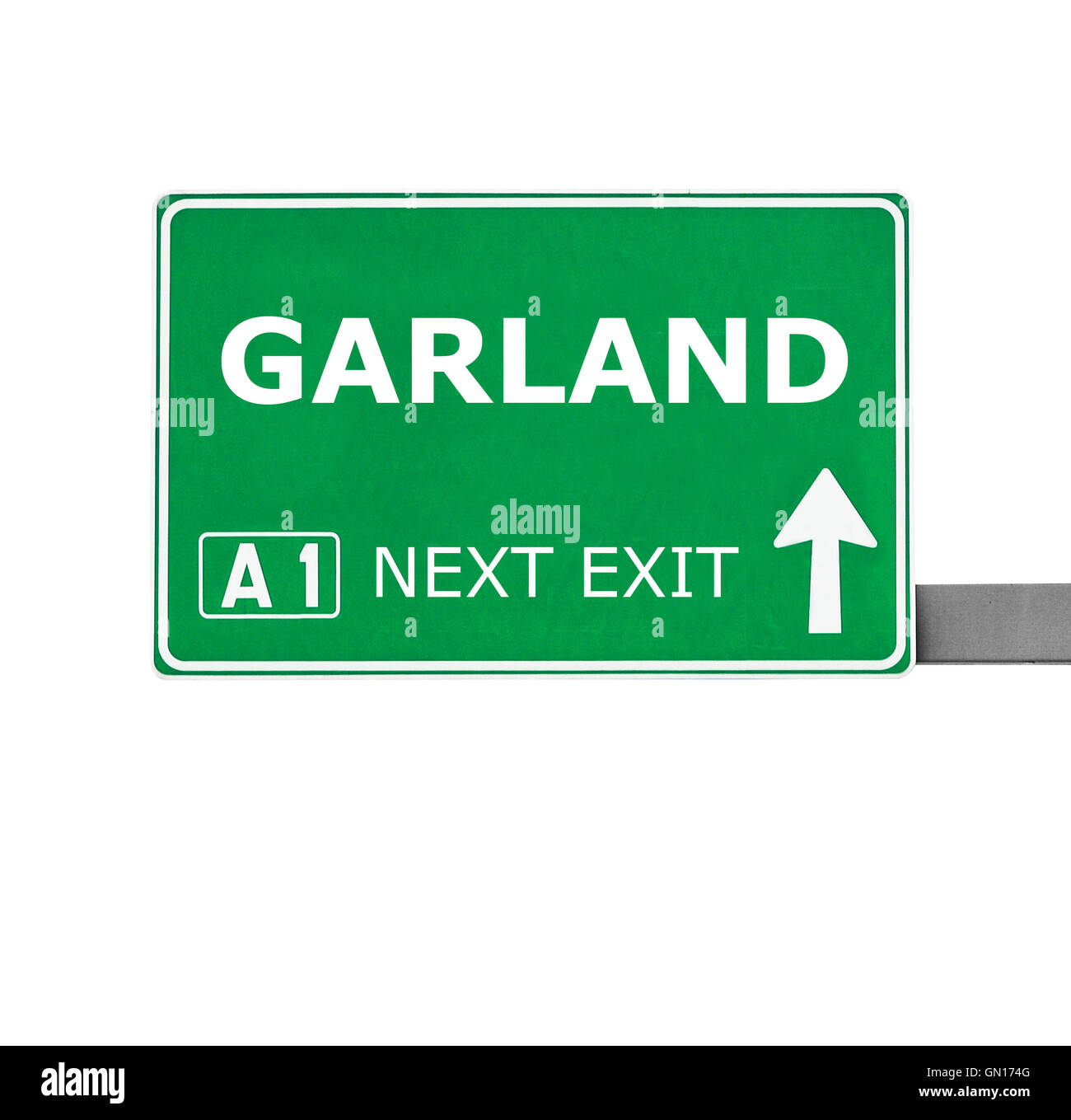 GARLAND road sign isolated on white Stock Photo - Alamy