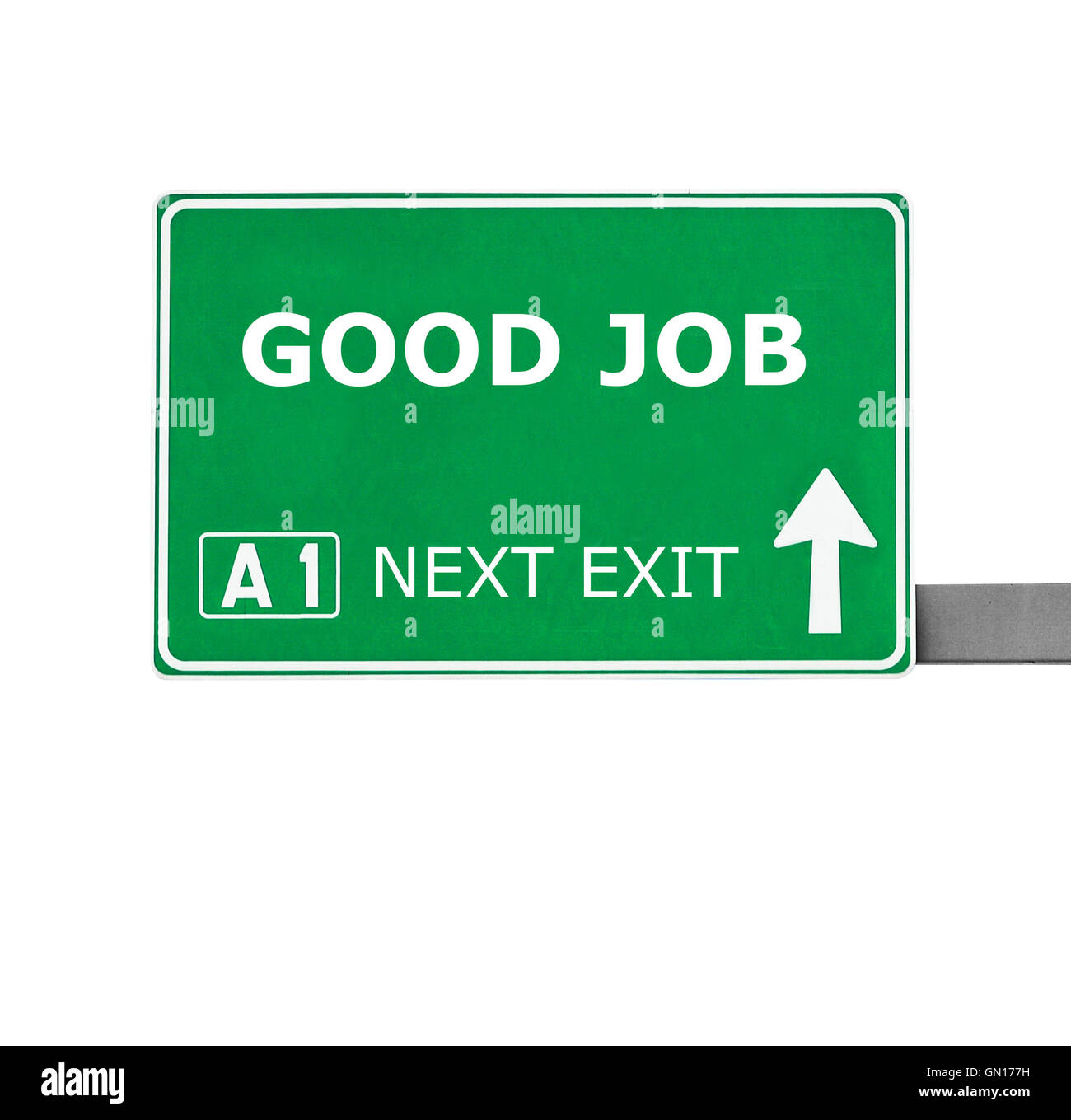 GOOD JOB road sign isolated on white Stock Photo - Alamy