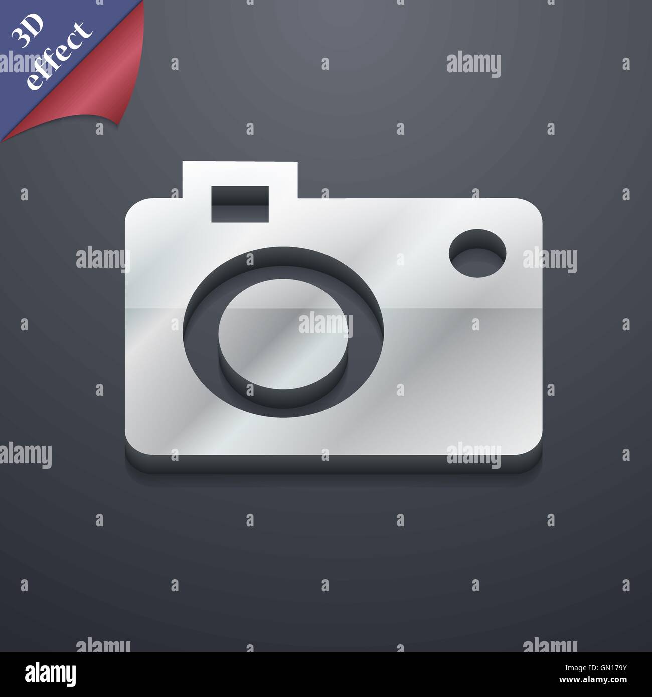 camera icon symbol. 3D style. Trendy, modern design with space for your ...