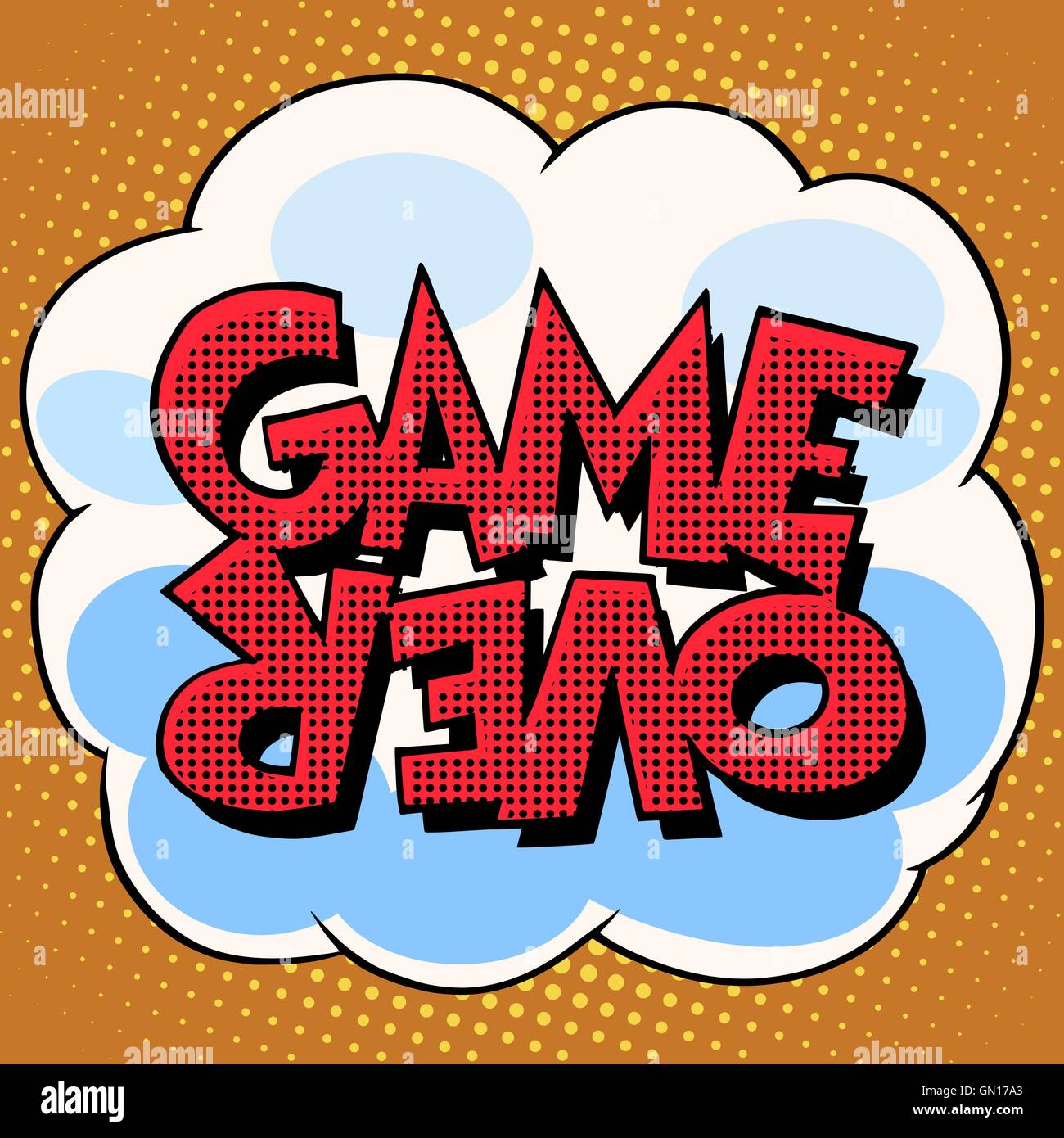Game over comic bubble retro text Stock Vector Image & Art - Alamy