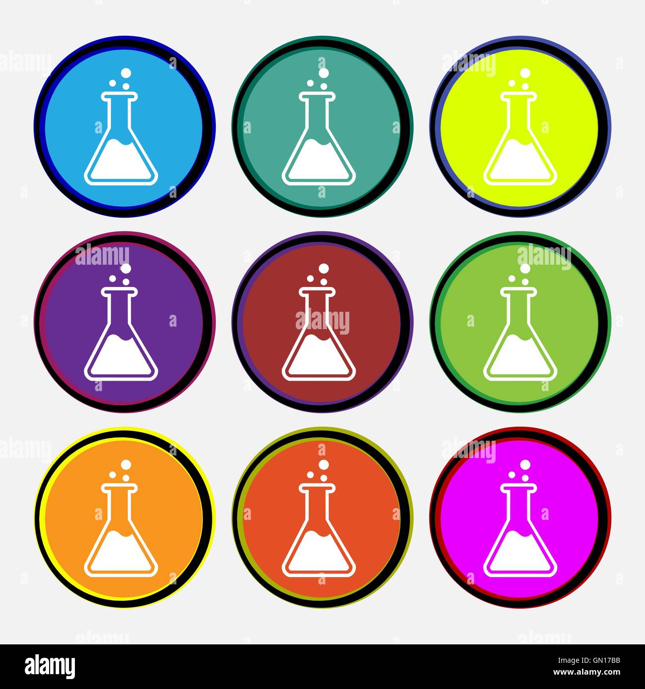 Beaker lab round flask Stock Vector Images - Alamy