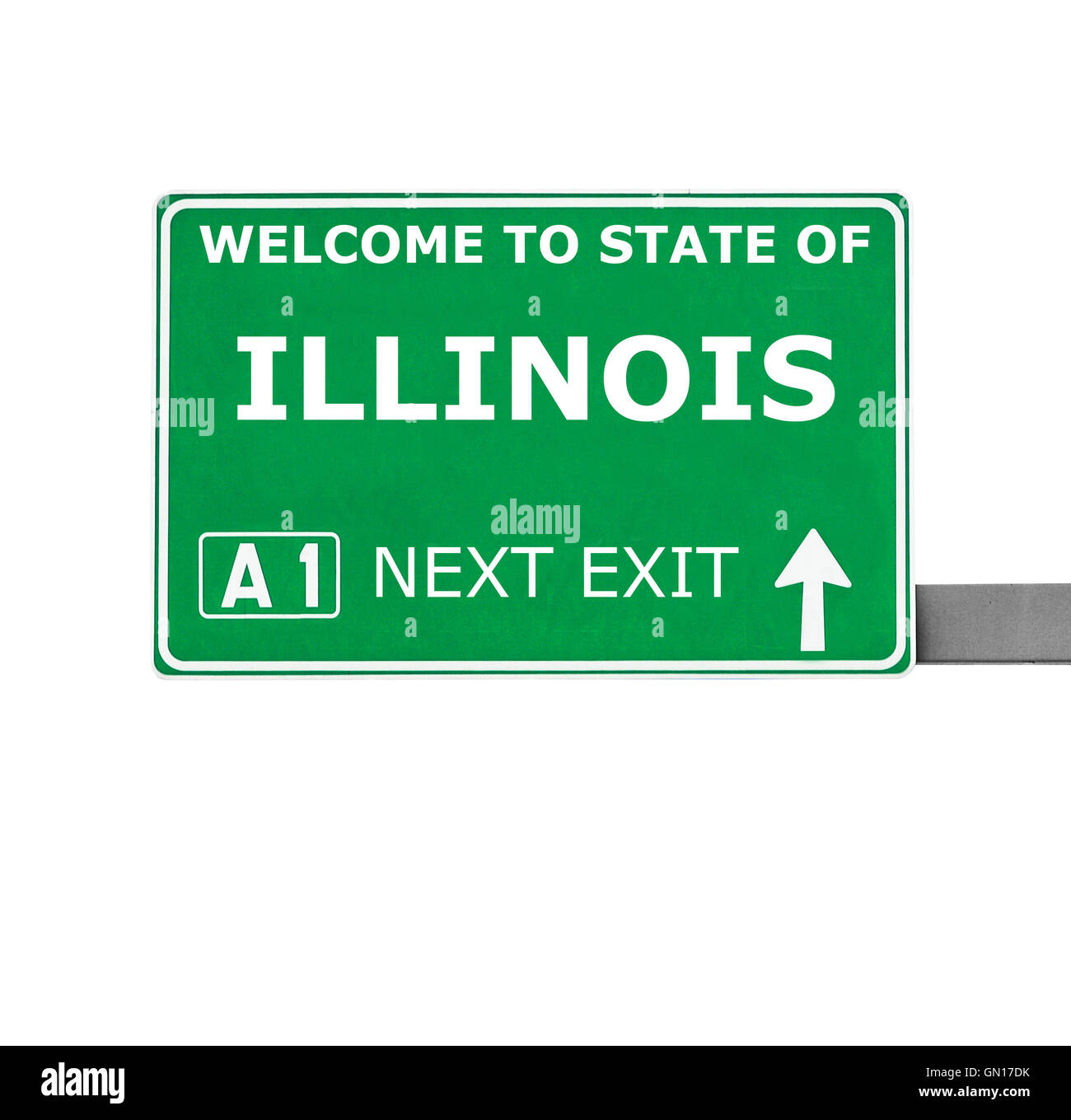 ILLINOIS road sign isolated on white Stock Photo - Alamy