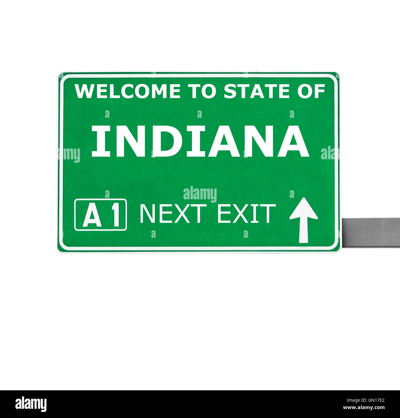 INDIANA road sign isolated on white Stock Photo - Alamy
