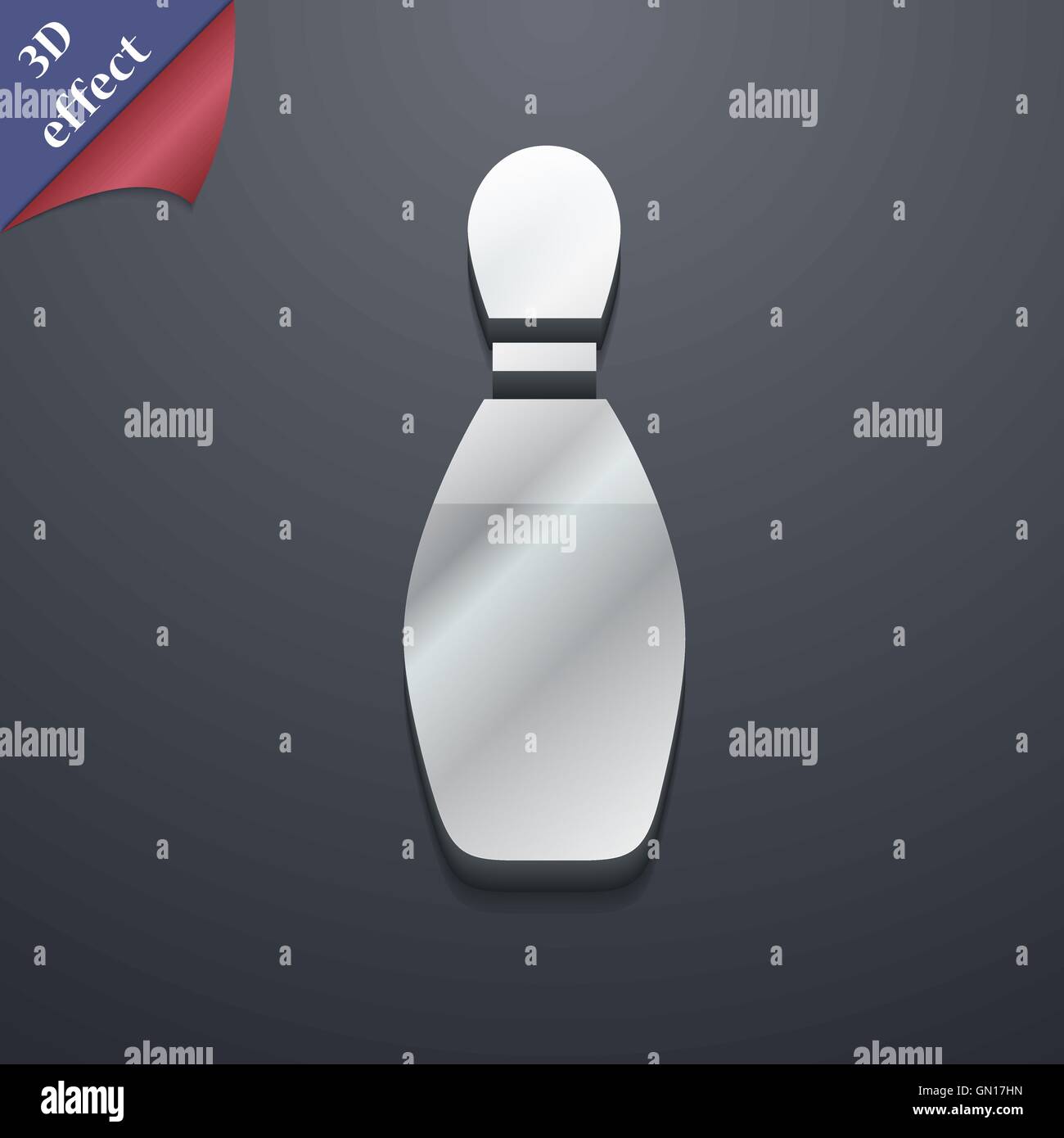 pin bowling icon symbol. 3D style. Trendy, modern design with space for ...
