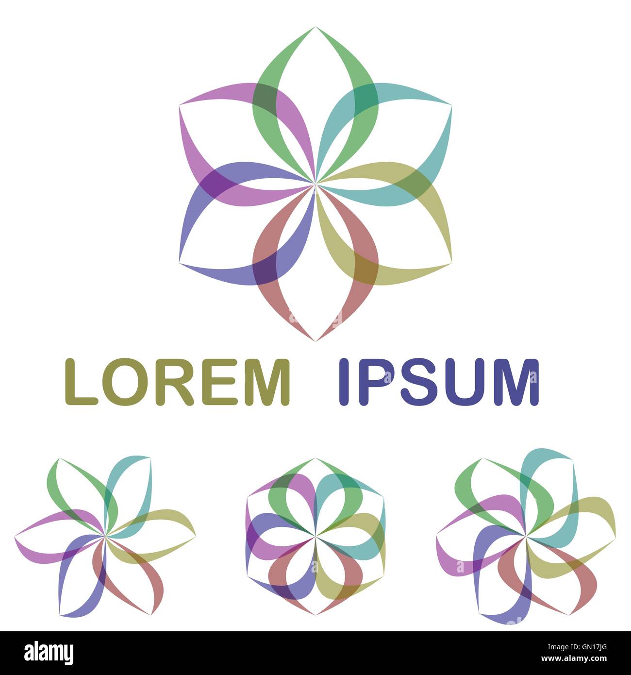 Colorful round logo design set Stock Vector Image & Art - Alamy