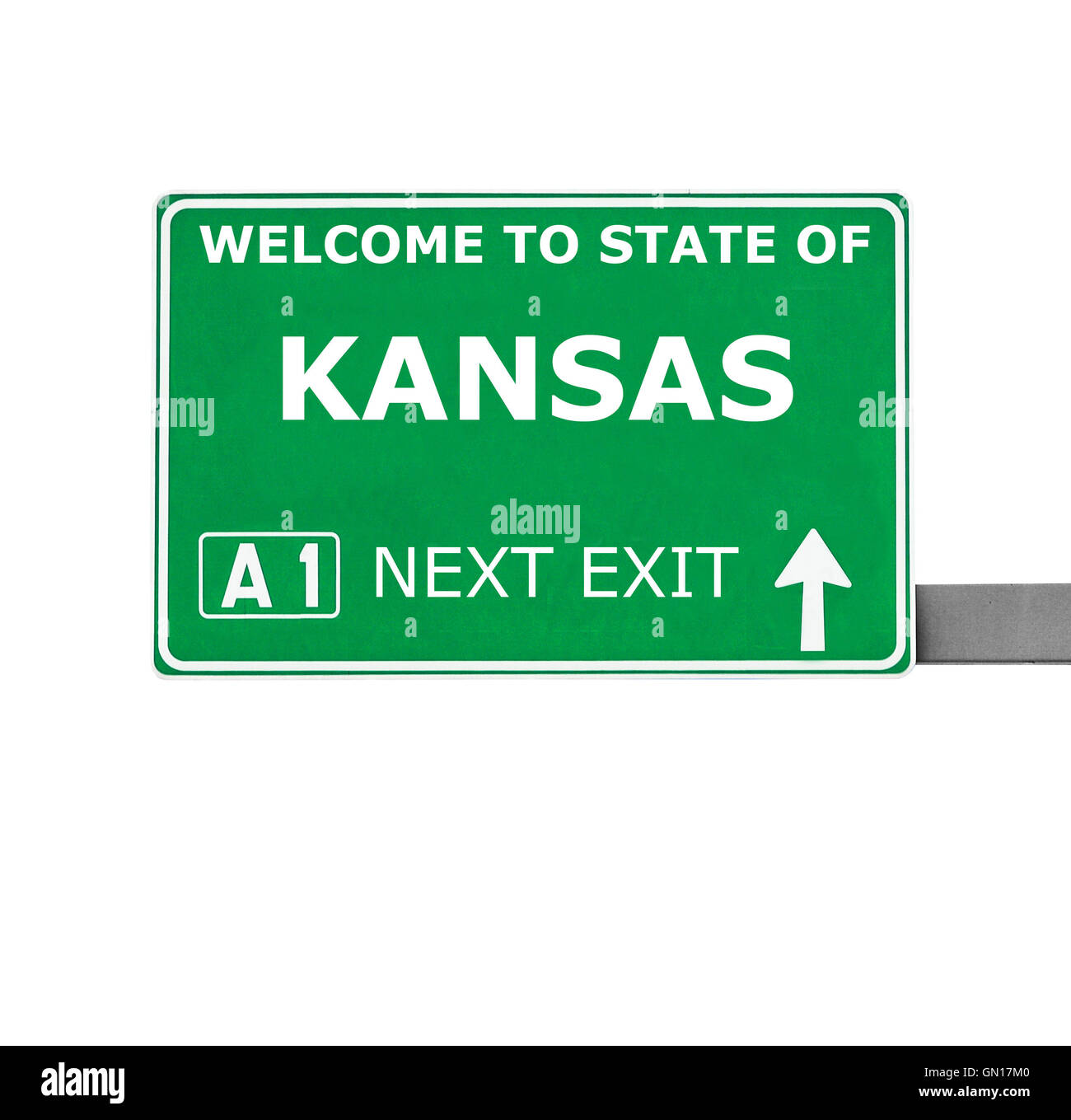 KANSAS road sign isolated on white Stock Photo - Alamy