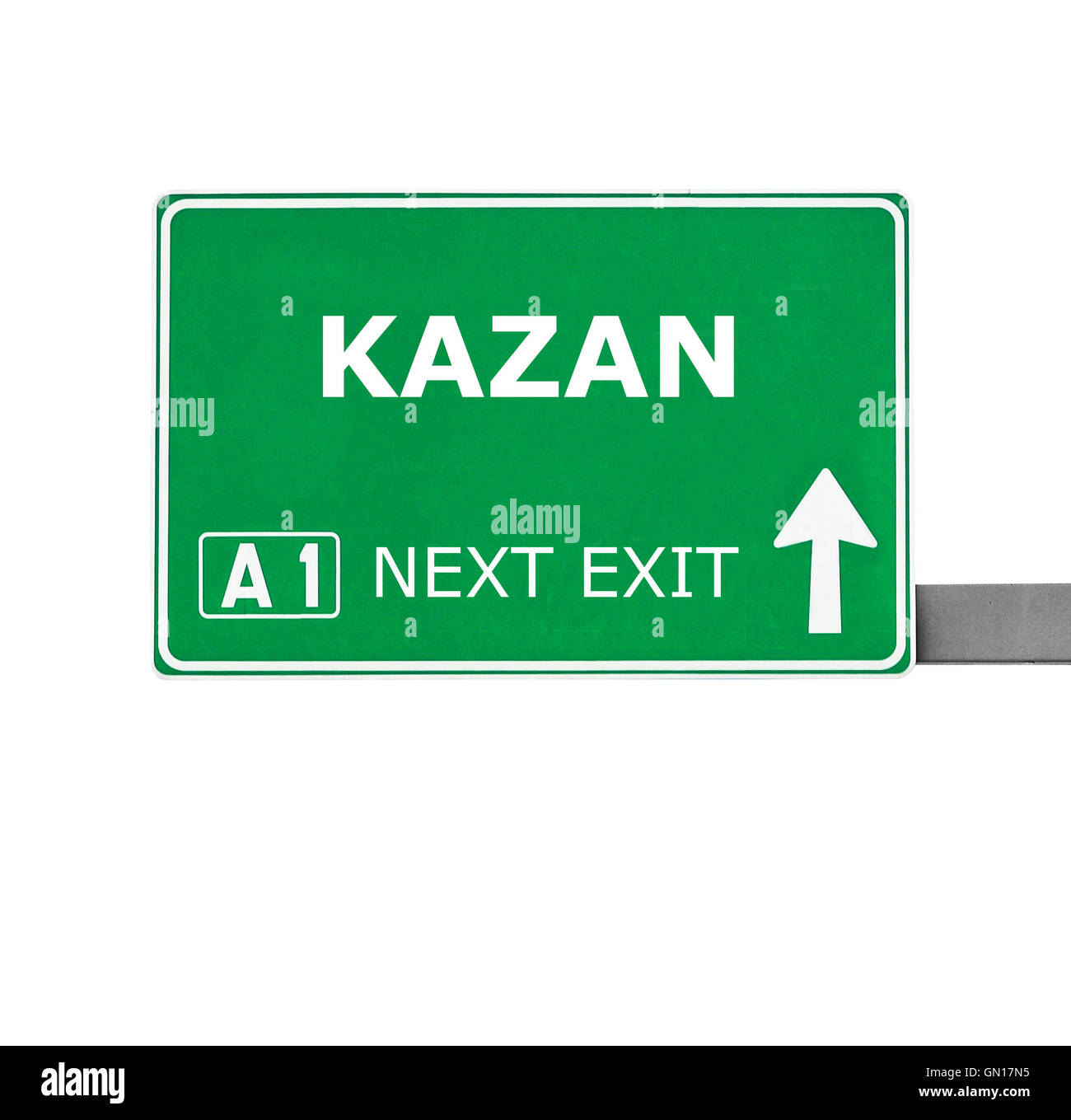 KAZAN road sign isolated on white Stock Photo - Alamy