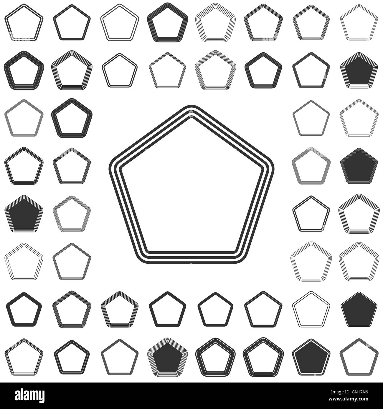 Pentagon polygon Black and White Stock Photos & Images - Alamy