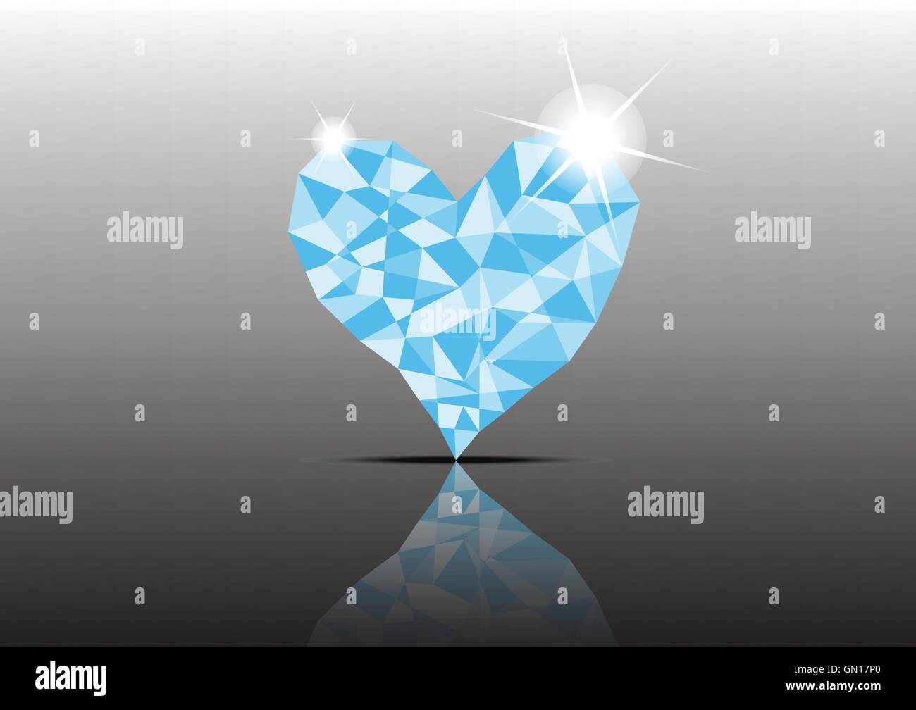 Polygon Ice Diamond Heart Stock Vector Image & Art - Alamy
