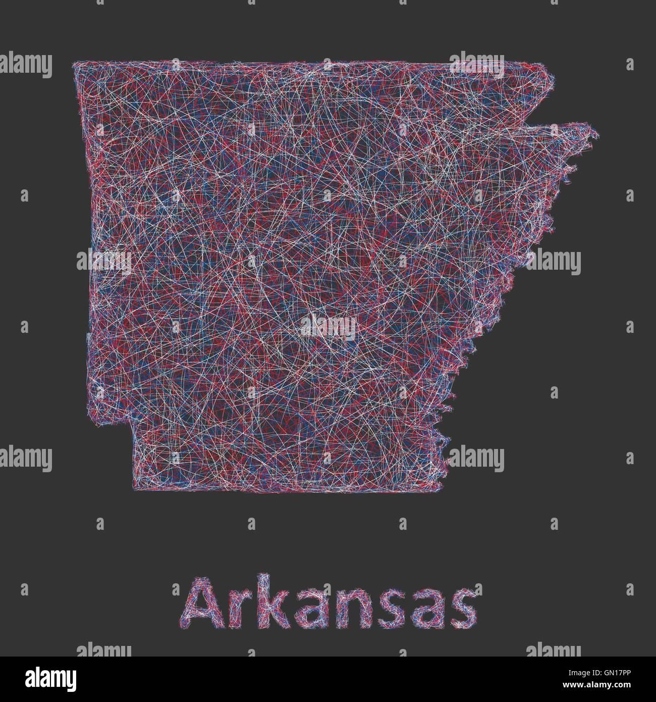 Colorful line art map of Arkansas state Stock Vector Image & Art - Alamy