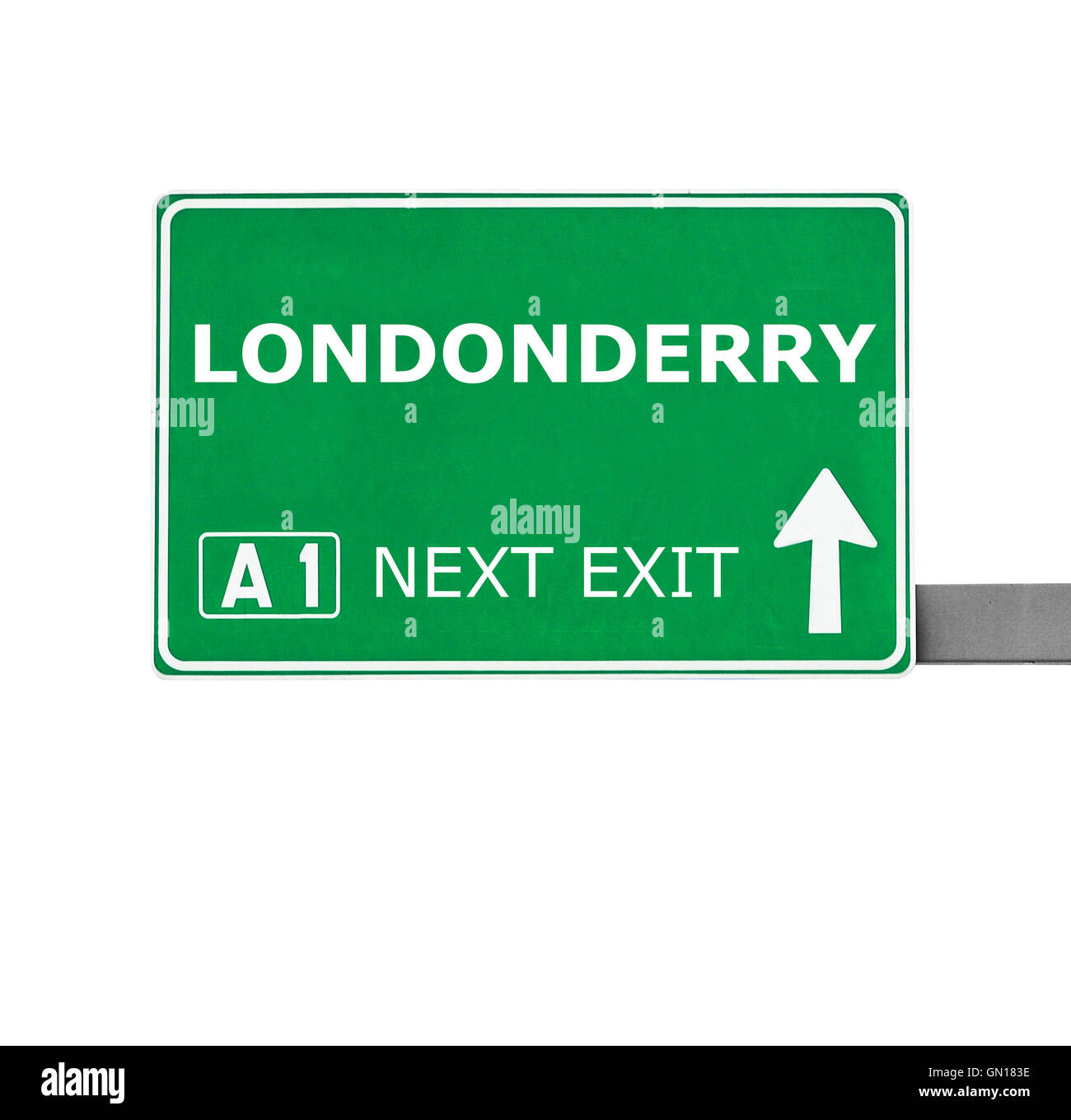 LONDONDERRY road sign isolated on white Stock Photo - Alamy