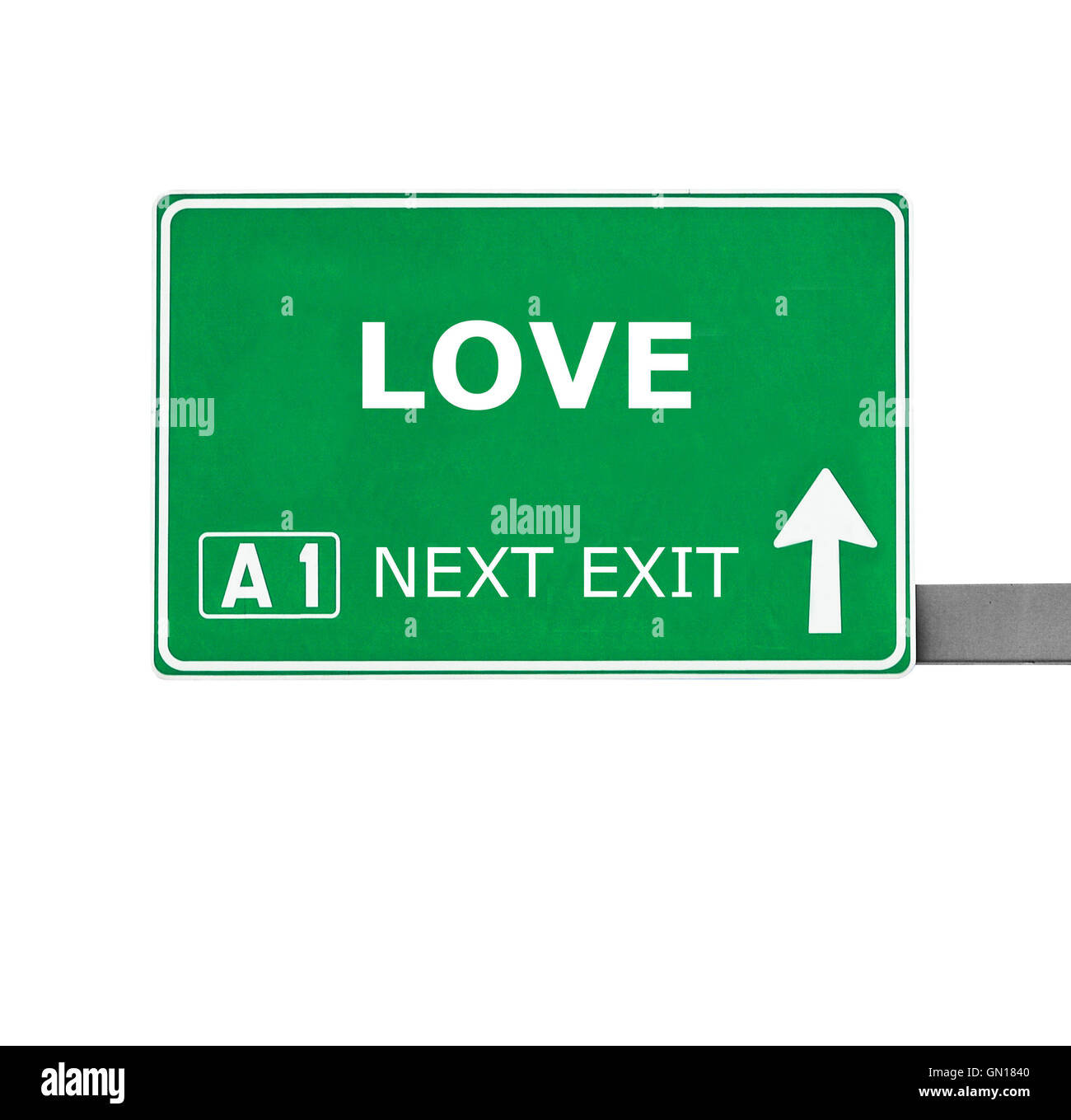 LOVE road sign isolated on white Stock Photo - Alamy