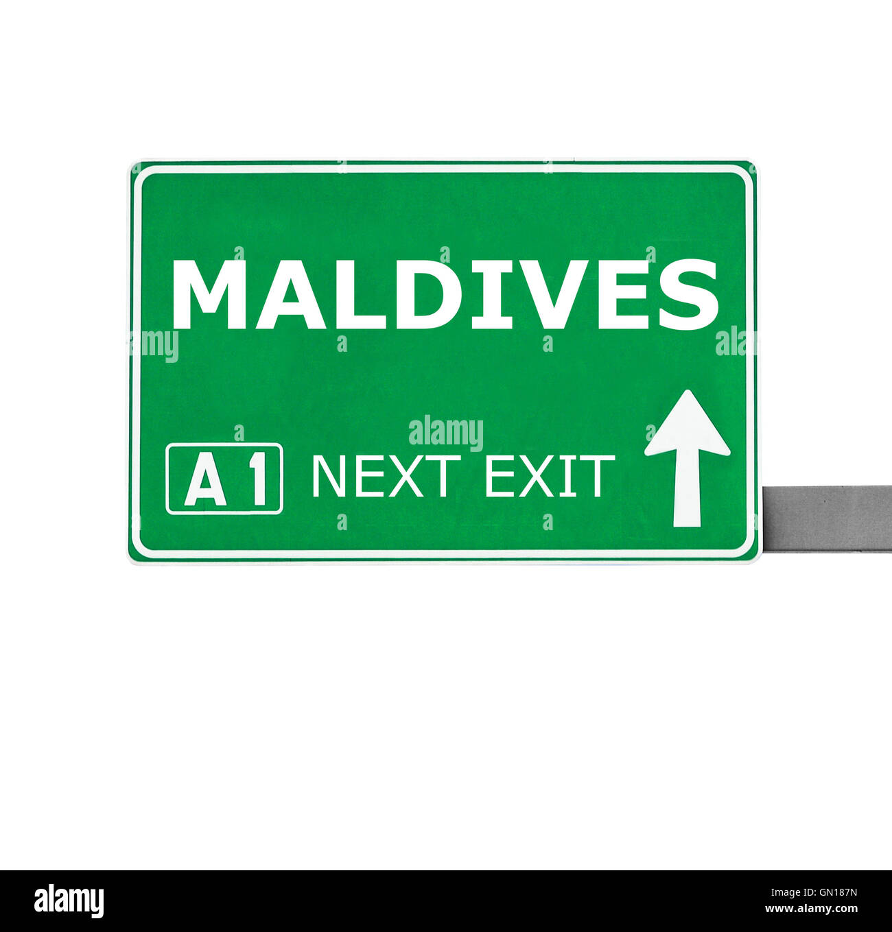 MALDIVES road sign isolated on white Stock Photo - Alamy