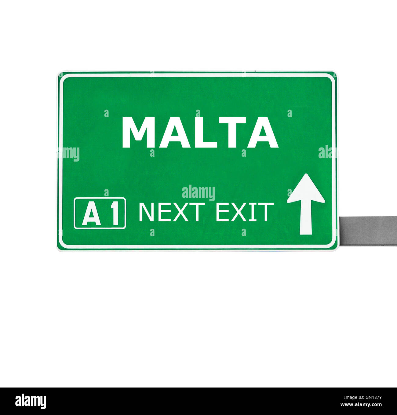 MALTA road sign isolated on white Stock Photo - Alamy