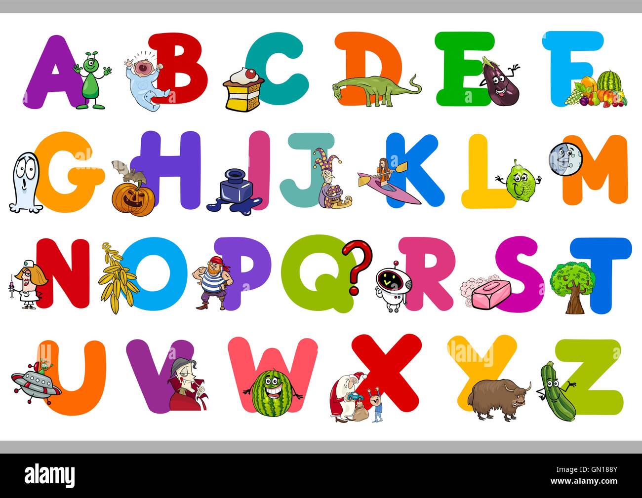 funny alphabet for kindergartens Stock Vector Image & Art - Alamy