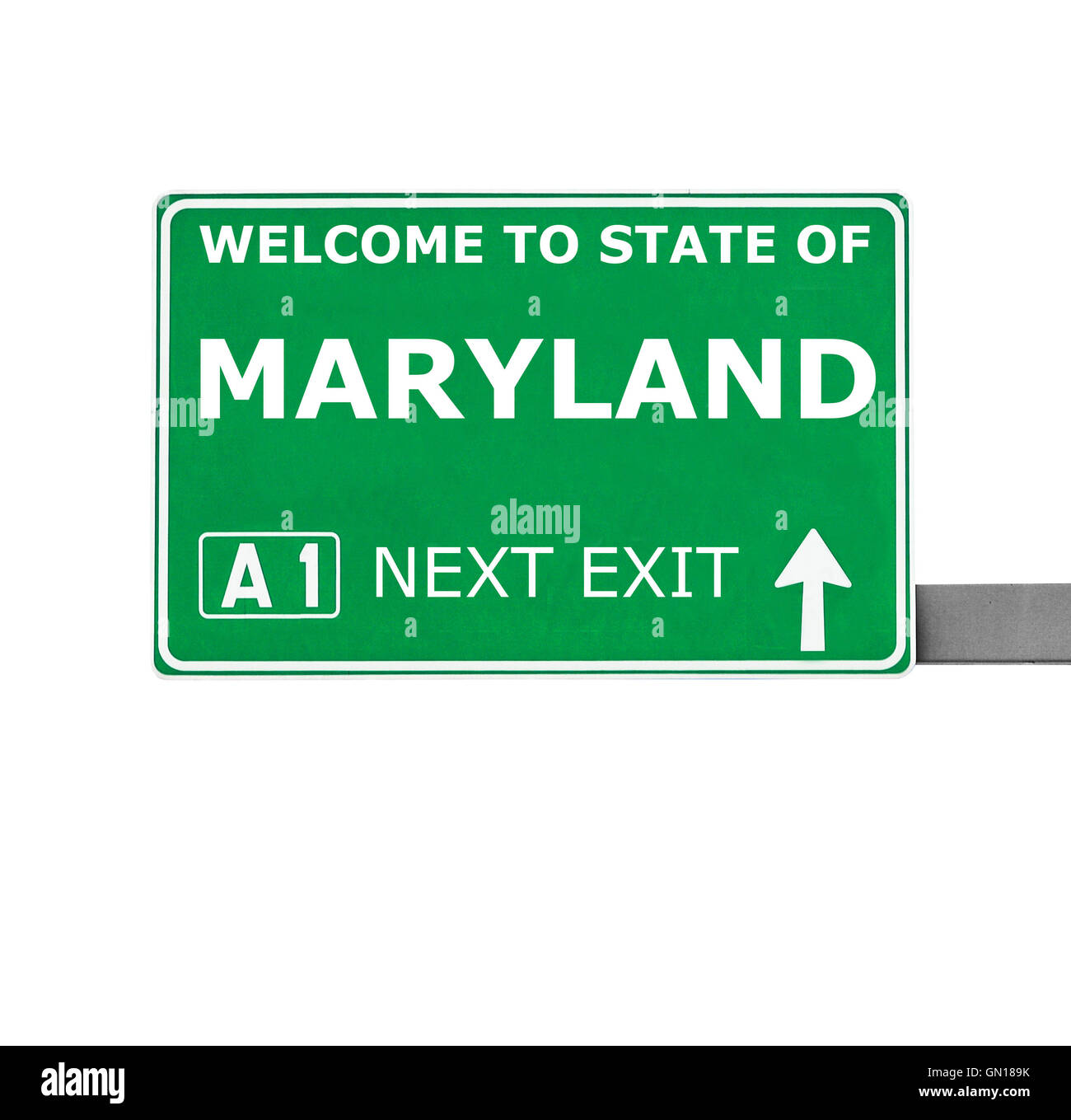 MARYLAND road sign isolated on white Stock Photo - Alamy