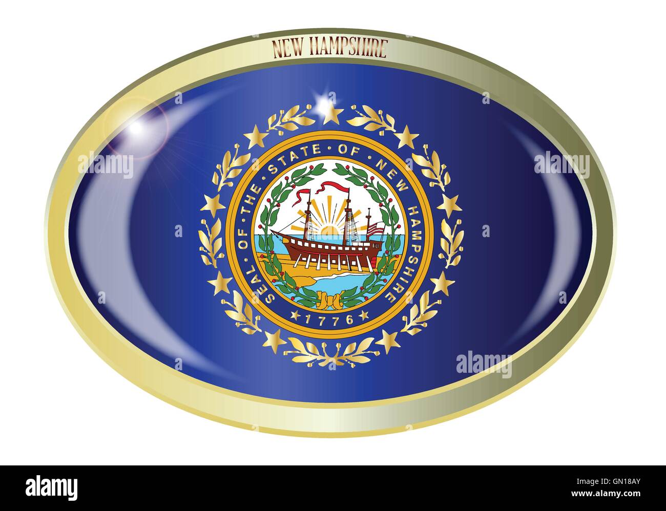 New Hampshire State Seal Oval Button Stock Vector Image & Art - Alamy