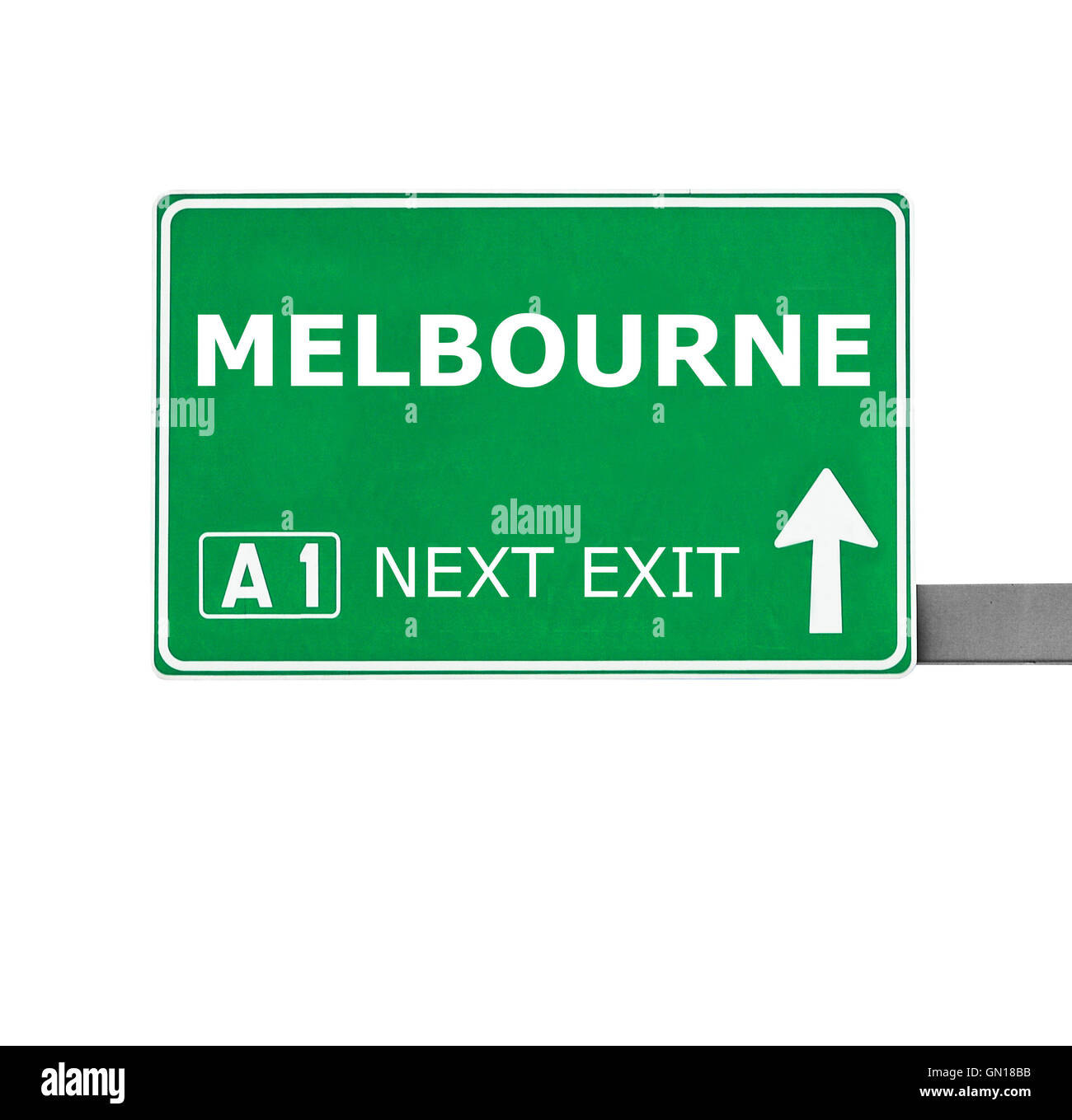 MELBOURNE road sign isolated on white Stock Photo - Alamy
