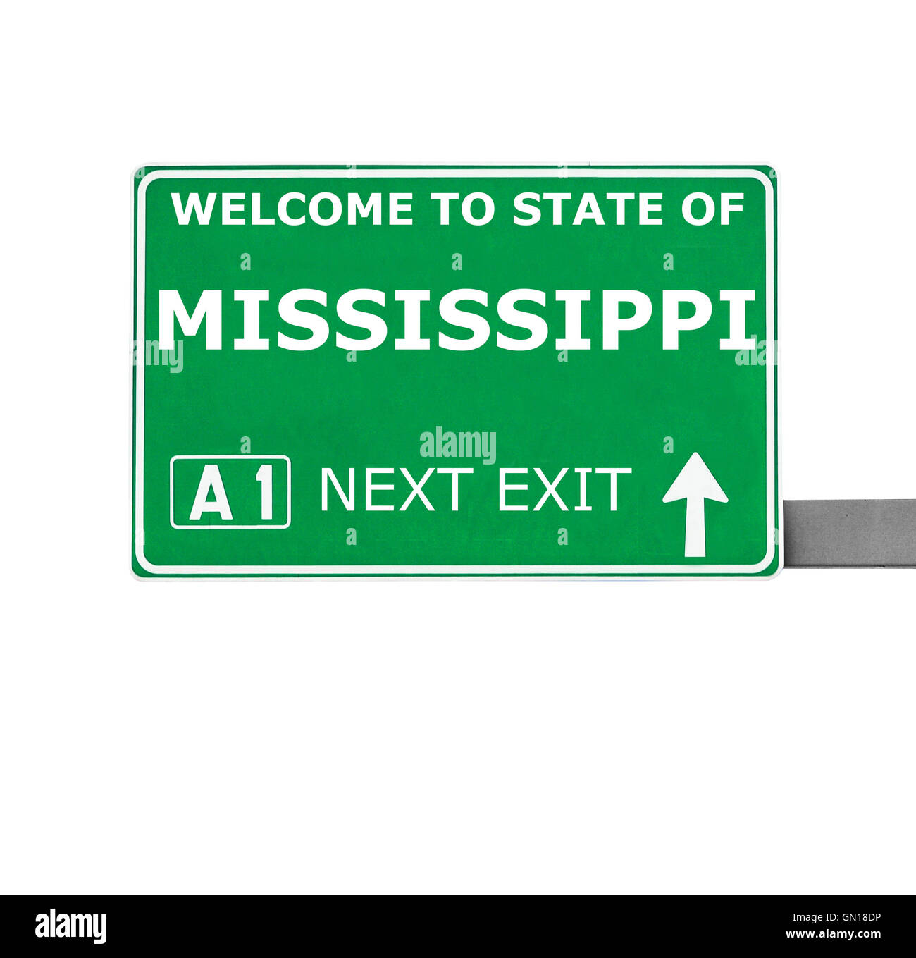 MISSISSIPPI road sign isolated on white Stock Photo - Alamy