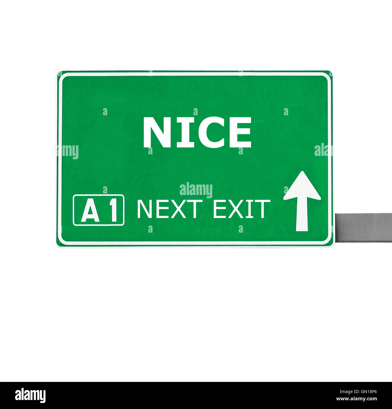 NICE road sign isolated on white Stock Photo - Alamy