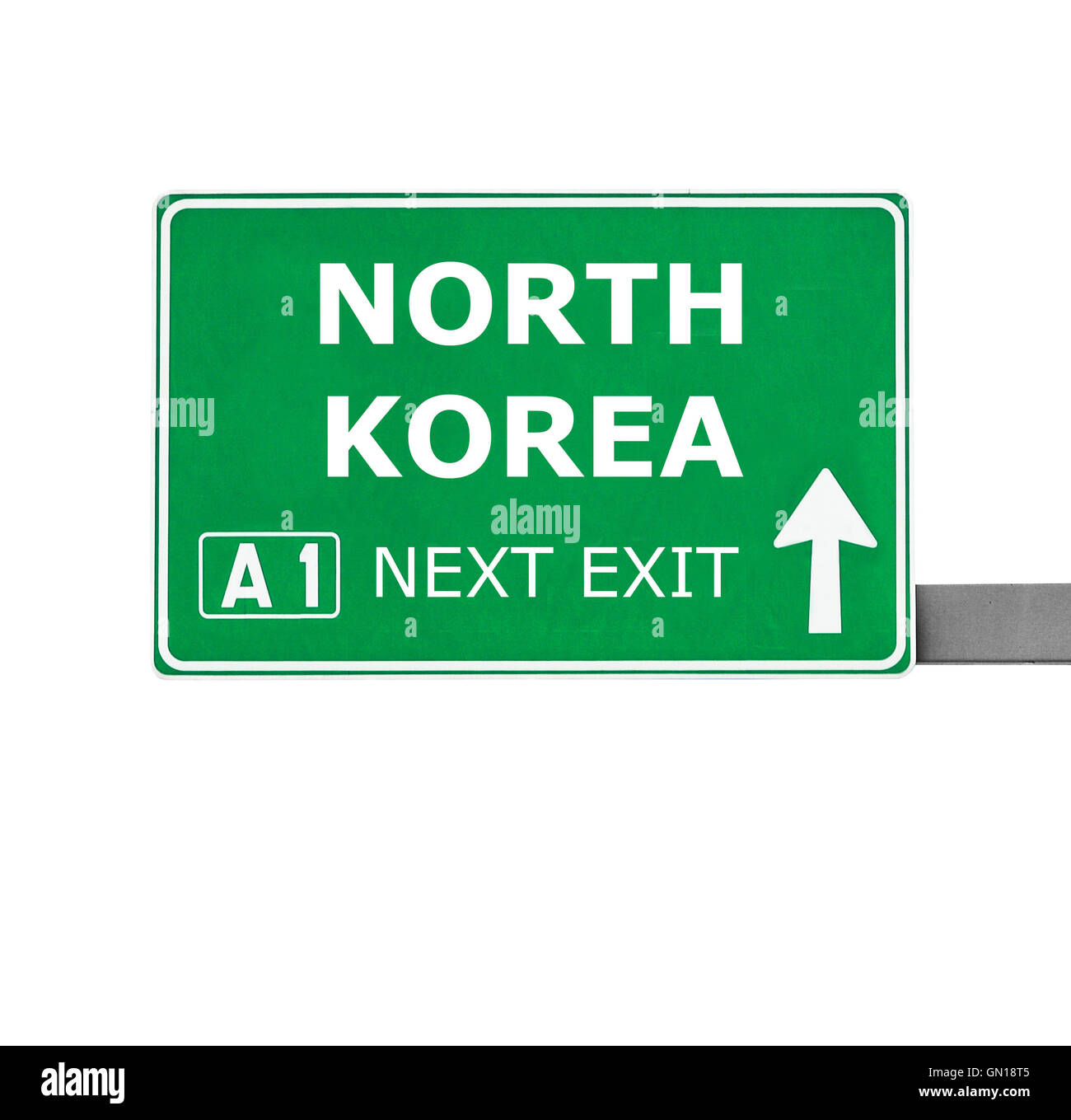 NORTH KOREA road sign isolated on white Stock Photo - Alamy